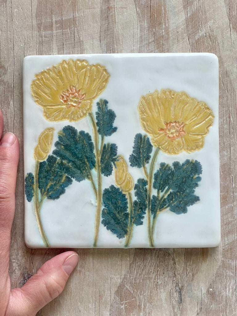 6x6 Flower Art Tile – Lea Nigel Studios