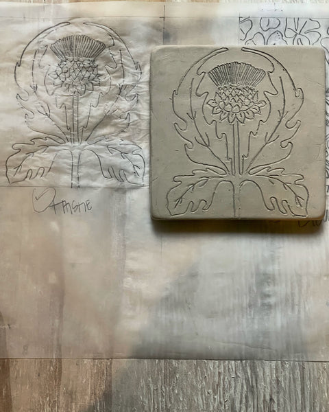 Thistle Art Tile – Lea Nigel Studios